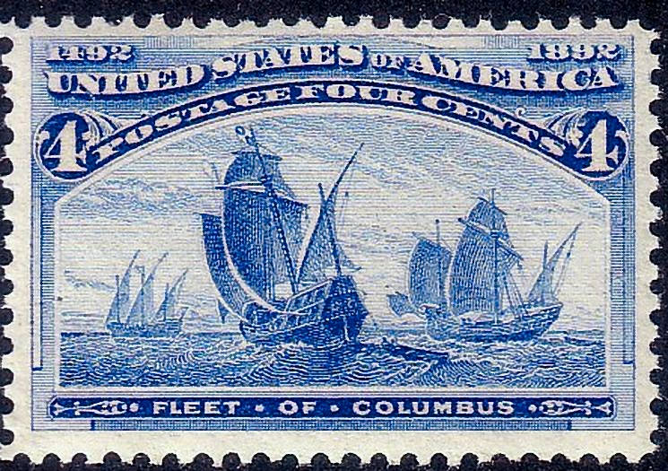 U.S. postage stamp featuring the Fleet of Columbus, 1892 | Eric Robert ...