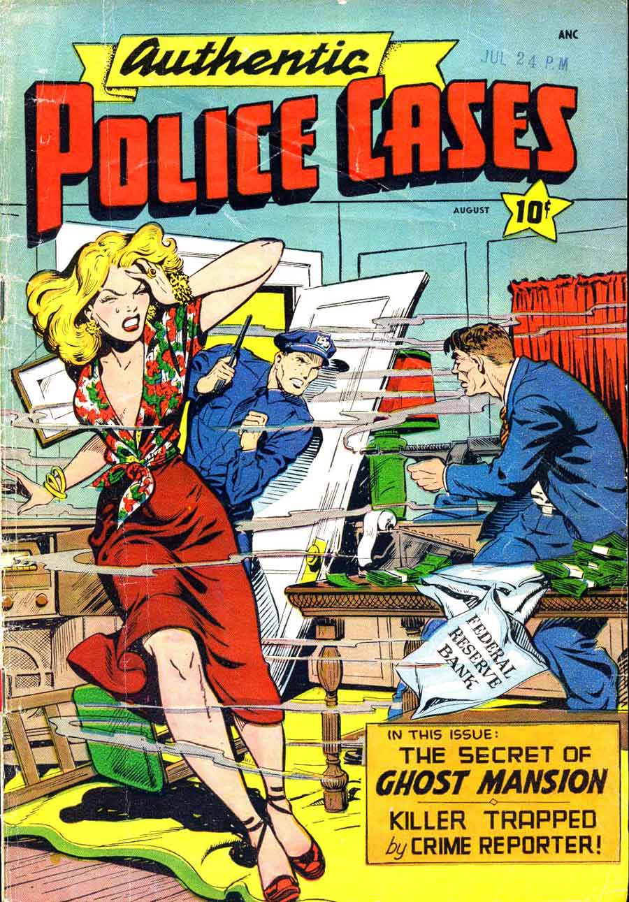 Cover to “Authentic Police Cases” #1, Matt Baker, 1950 | Eric Robert ...