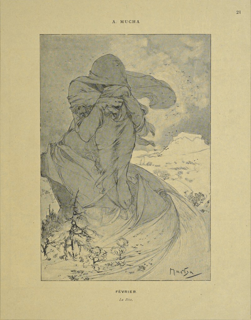 “February,” Alfons Mucha, 1898 | Eric Robert Nolan, Author