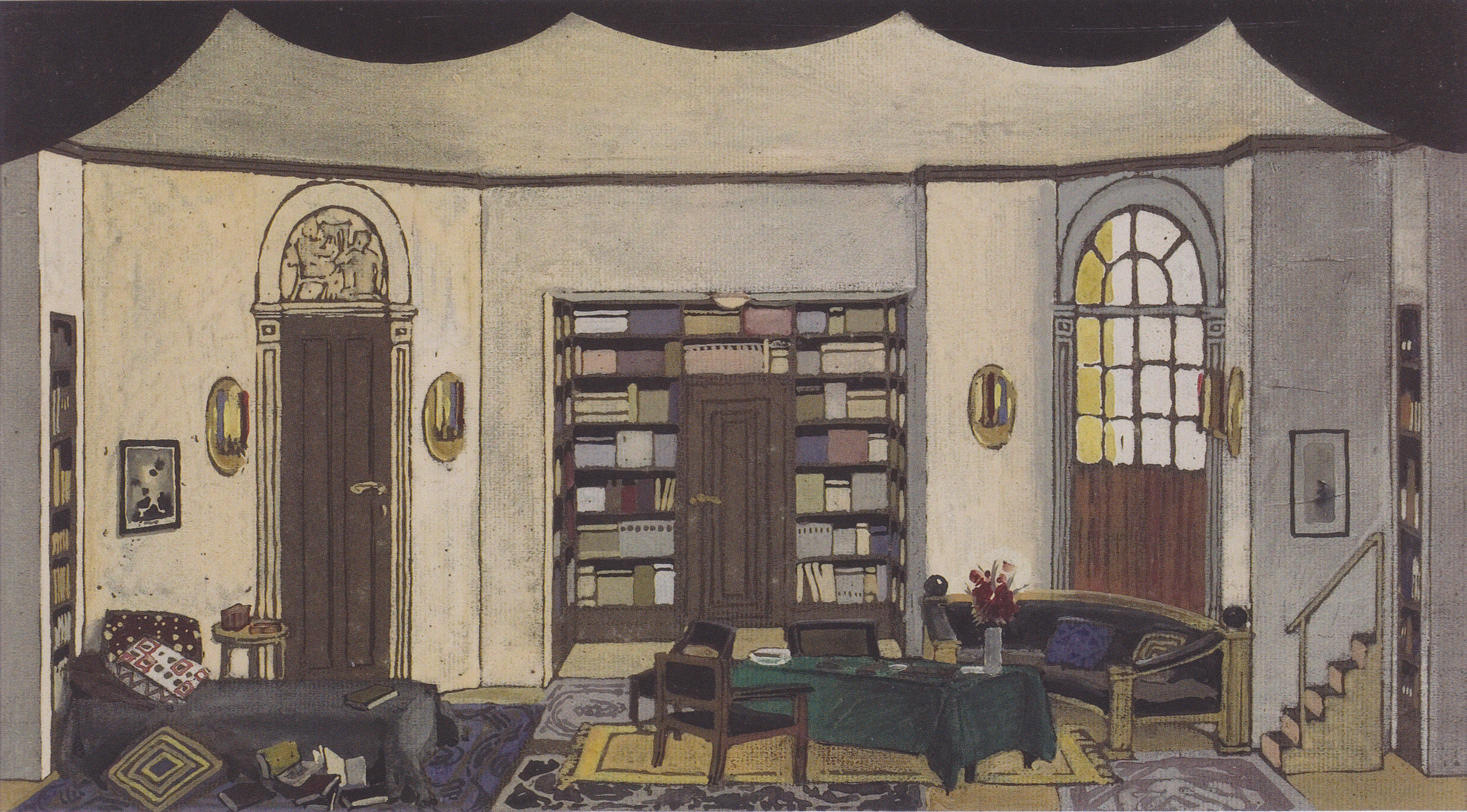 Stage design for Hermann Bahr’s “The Phantom,” Koloman Moser, 1913 ...